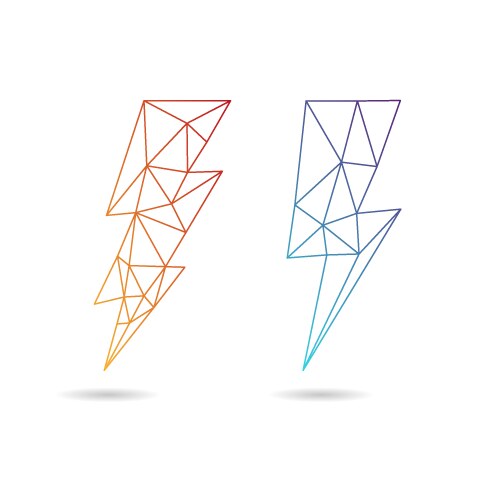 Abstract zigzag lightning bolt shapes in blue Vector Image