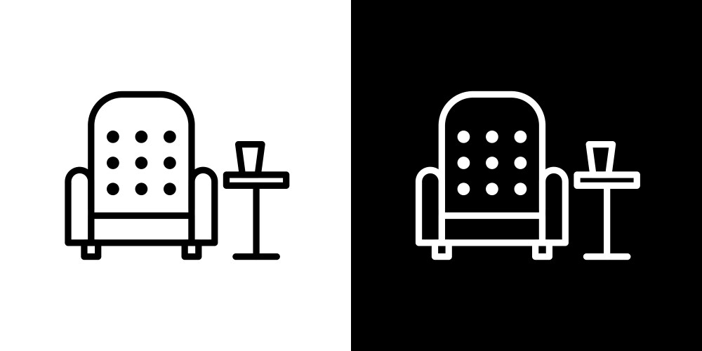 Lounge icon set on white background Royalty Free Vector