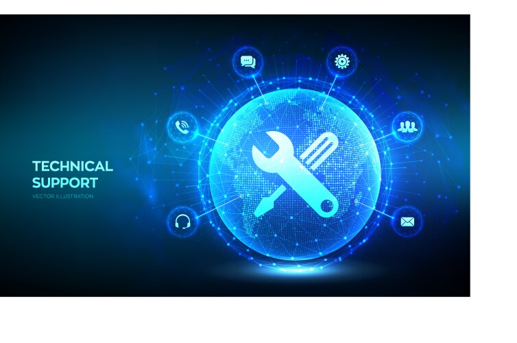 Technical support customer help tech Royalty Free Vector