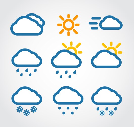 Atmospheric conditions icons Royalty Free Vector Image