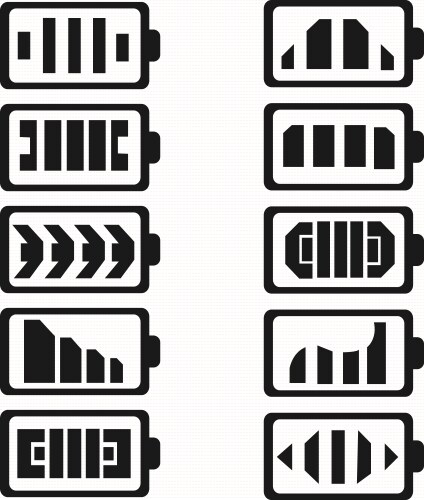 Battery charge icons set Royalty Free Vector Image