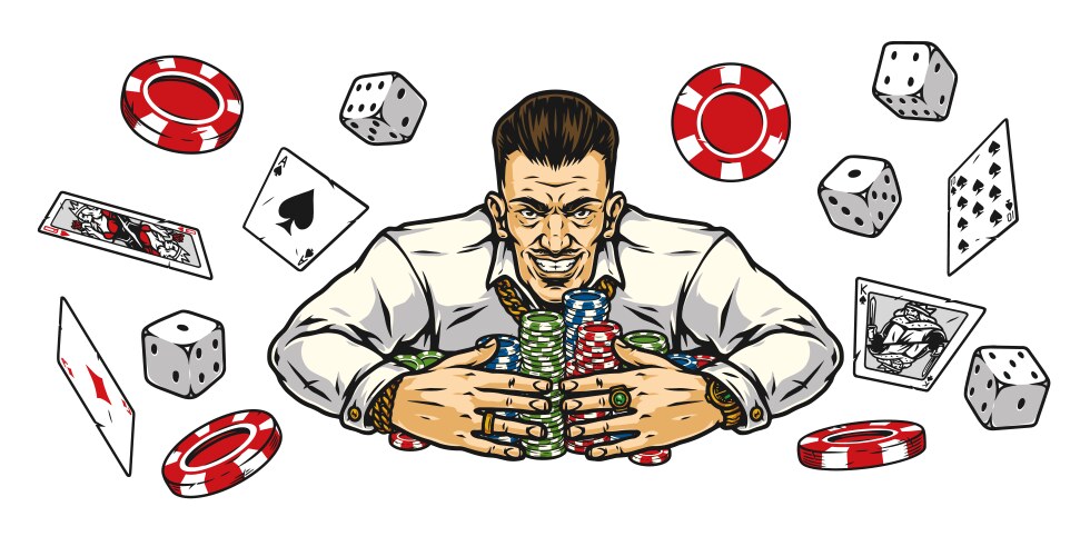 Realistic poker colorful concept Royalty Free Vector Image