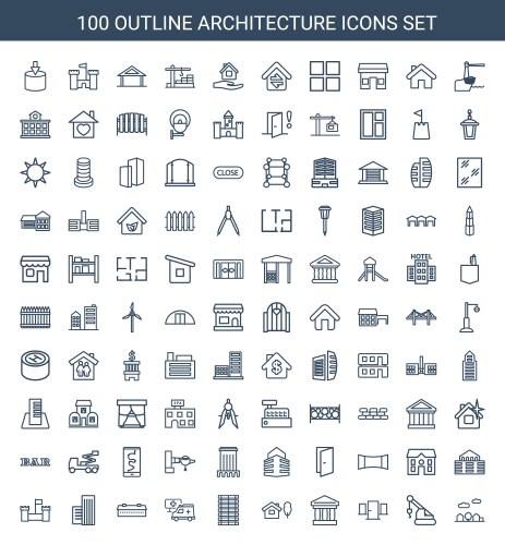 12 architecture icons Royalty Free Vector Image