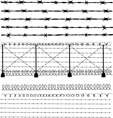 Wire fence clipart bundle ready to use silhouette Vector Image