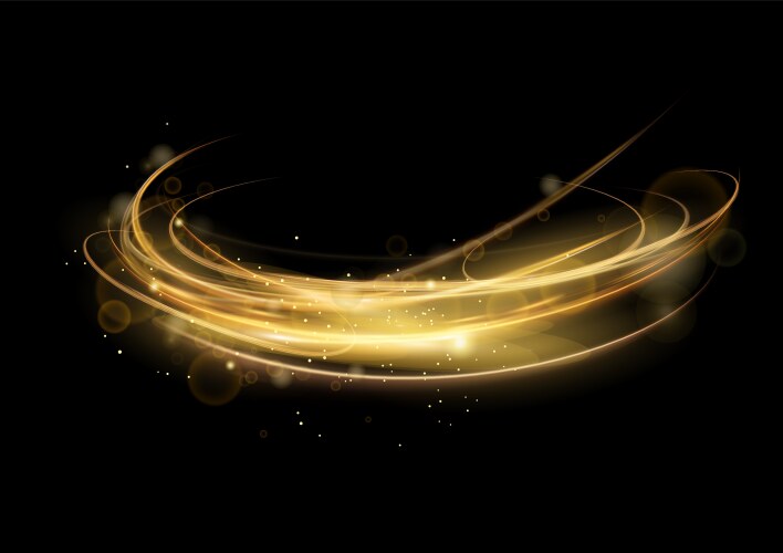 Circle golden light tracing effect Royalty Free Vector Image