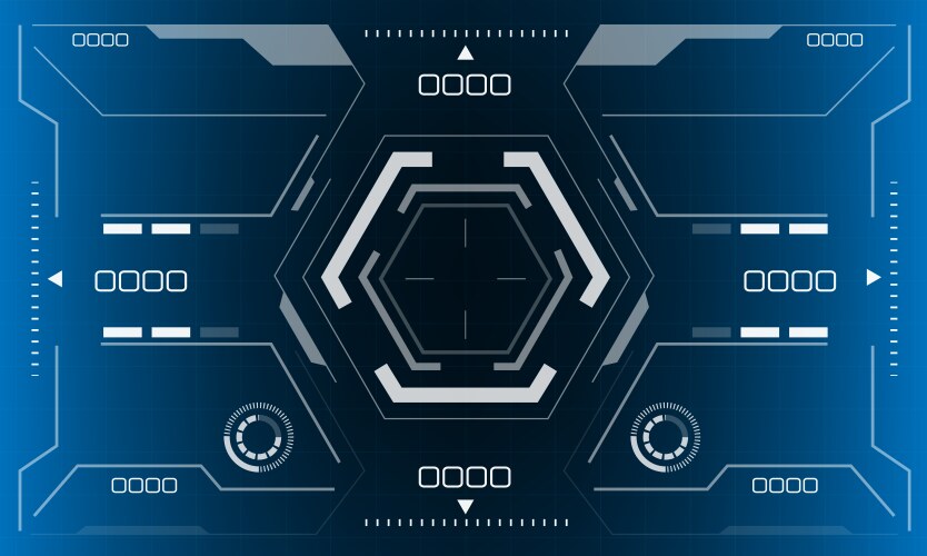 Hud sci-fi interface screen view white hexagon Vector Image