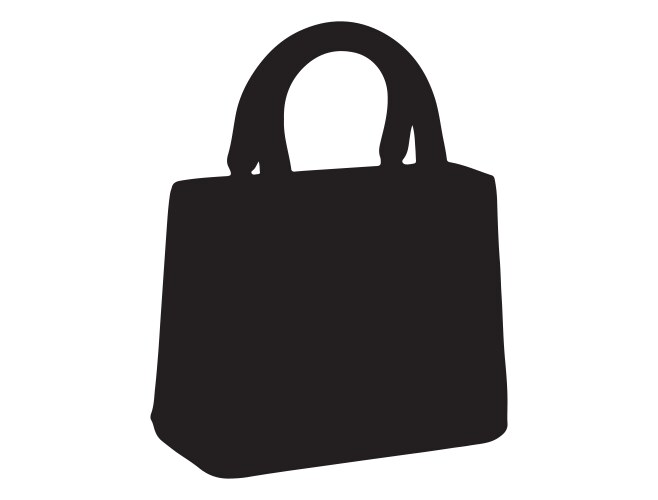 Women bag silhouette art Royalty Free Vector Image