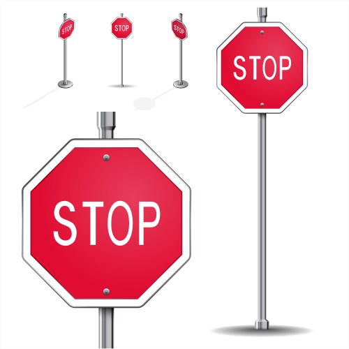 Stop road traffic sign isolated on white Vector Image