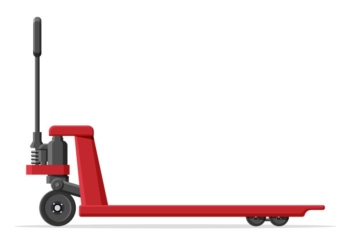 Man with hand pallet jack Royalty Free Vector Image