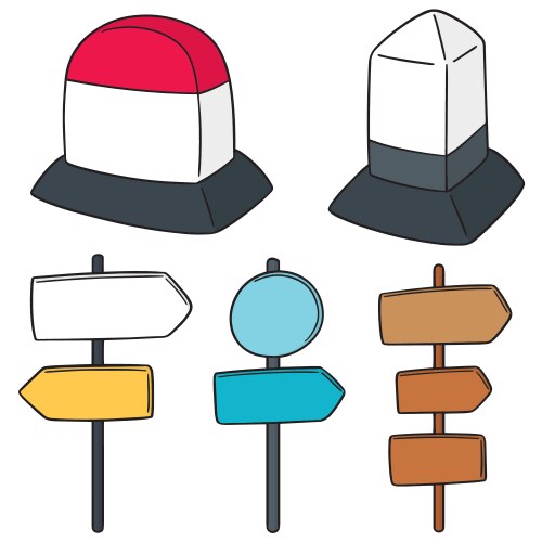 Set of direction post Royalty Free Vector Image