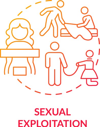 Sexual abuse red gradient concept icon Royalty Free Vector