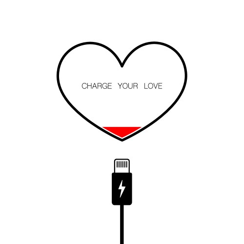 Love charger heart battery icon Royalty Free Vector Image
