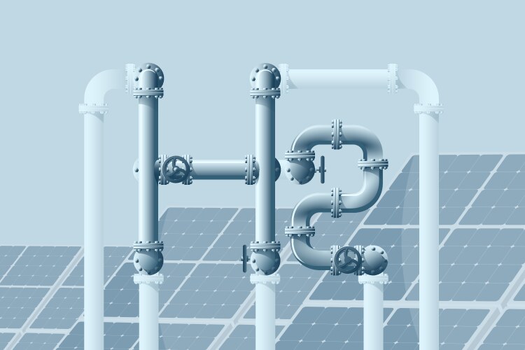 H2 formula from pipes Royalty Free Vector Image