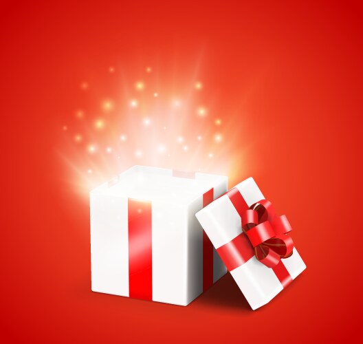 Gift box with a magic effect Royalty Free Vector Image