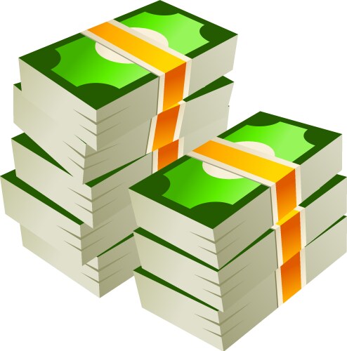 Stack of money dollar pop art retro Royalty Free Vector