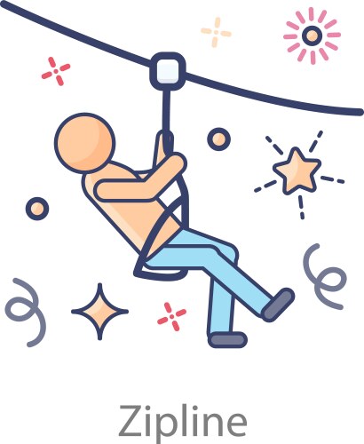 Zip line icon on white Royalty Free Vector Image