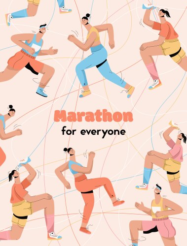 Cross-country running event poster Royalty Free Vector Image