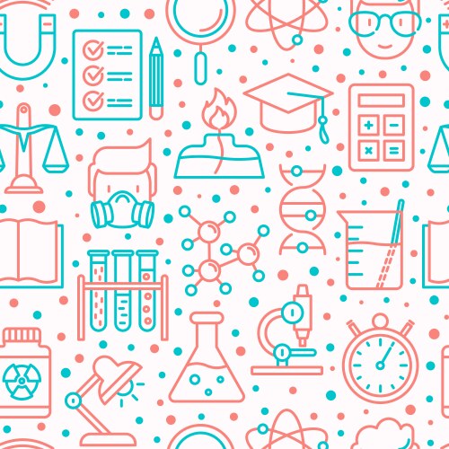 Science seamless pattern in flat design style Vector Image