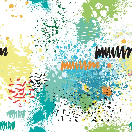 Seamless pattern with color paint splashes Vector Image