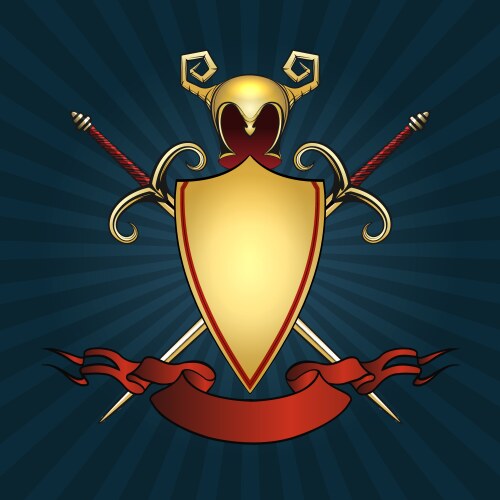 Shield and helmet Royalty Free Vector Image - VectorStock