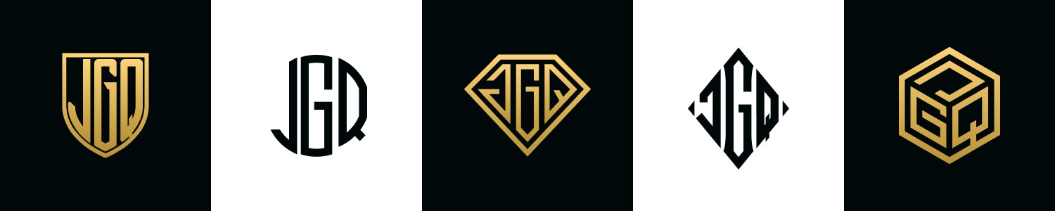 Initial letters joq logo designs bundle Royalty Free Vector