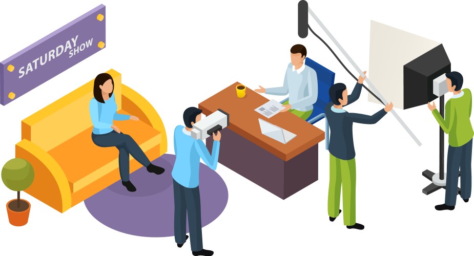 Talk show participants Royalty Free Vector Image