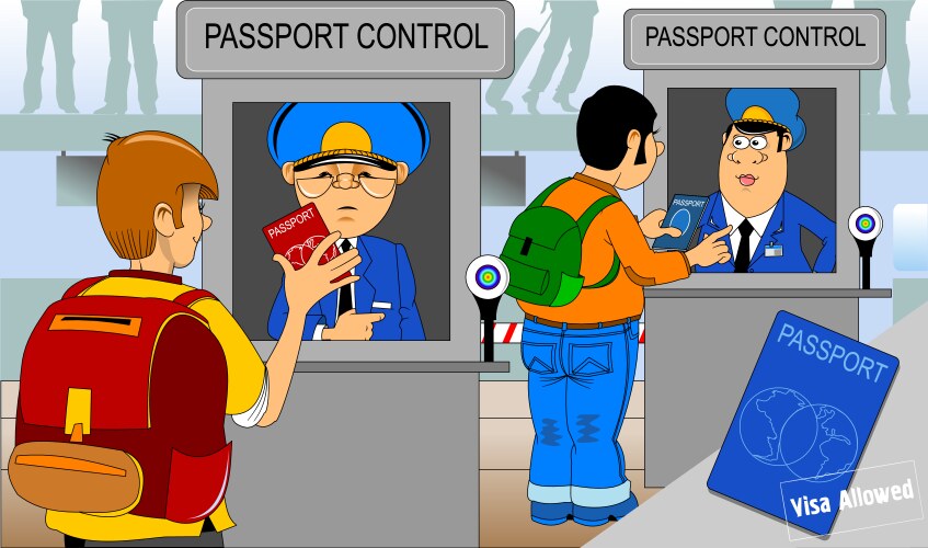 Border control concept immigration officer Vector Image