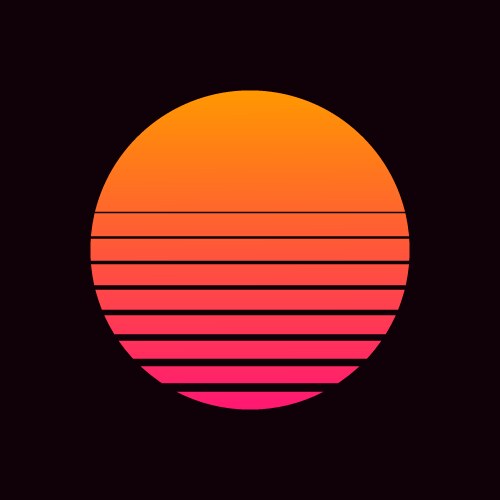 Retro Synthwave Sun Vector Images (over 1,100)