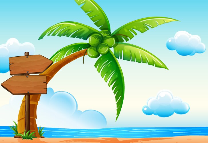 Border template with ocean in background Vector Image