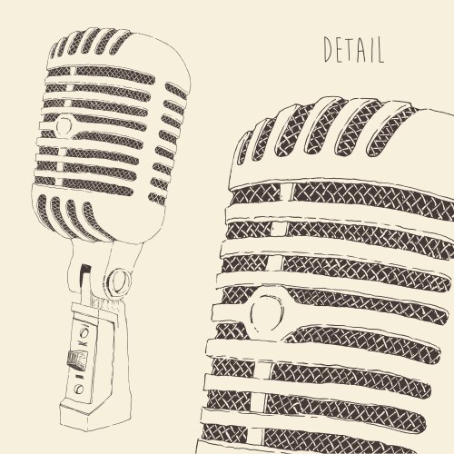 Hand drawn studio microphone Royalty Free Vector Image
