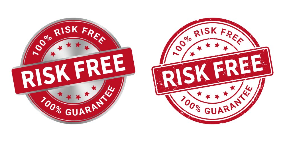 Risk free stamp label on transparent Royalty Free Vector