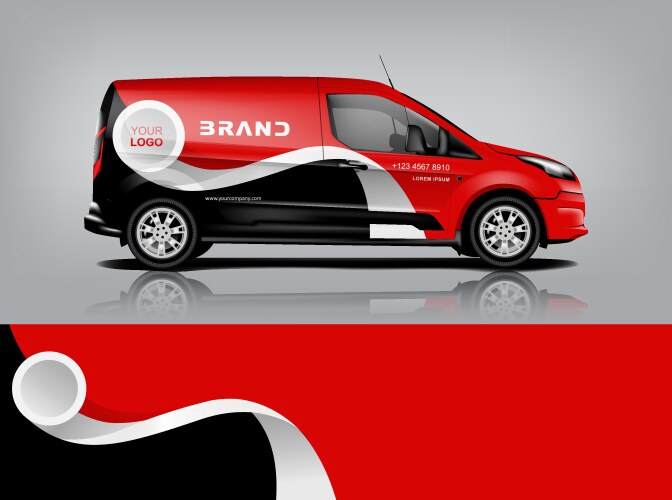 Colorful van sticker Royalty Free Vector Image