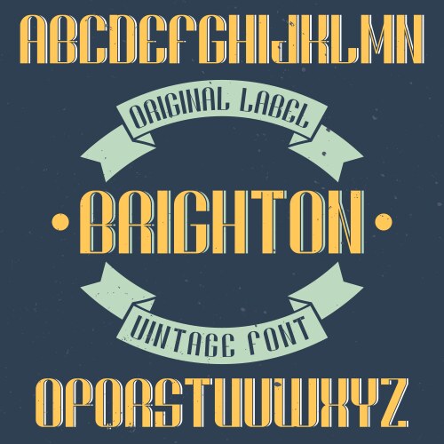 Vintage label font named brighton Royalty Free Vector Image