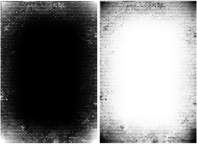 Grunge gradient and spray halftone set Royalty Free Vector