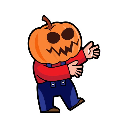 Robber pumpkin halloween funny cartoon Royalty Free Vector