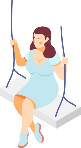 Beautiful curvy overweight girls set plus size Vector Image