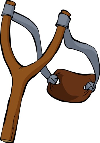 Slingshot isolated on white Royalty Free Vector Image