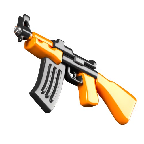 Composition with revolver and machine gun Vector Image