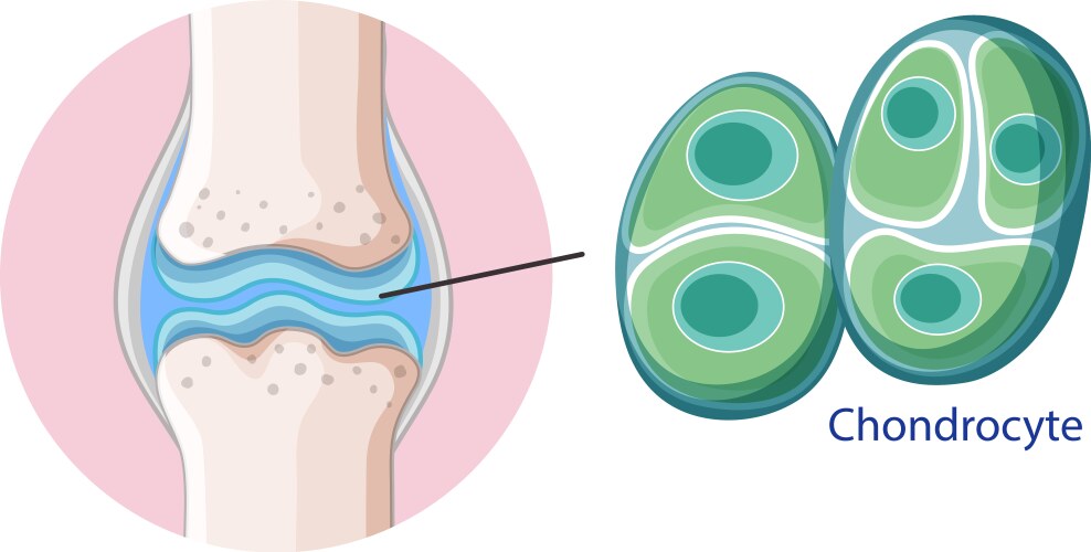 Informative poster chondrocyte Royalty Free Vector Image