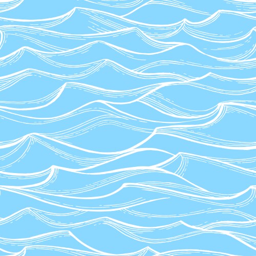Sea waves seamless pattern Royalty Free Vector Image