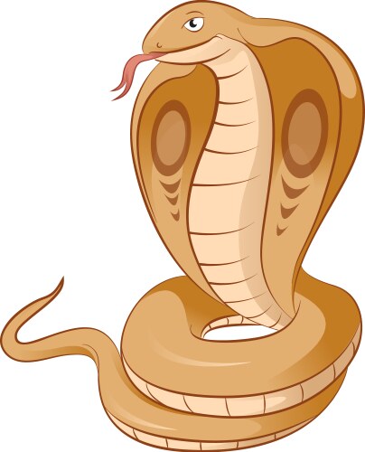 Cobra snake full body blue Royalty Free Vector Image