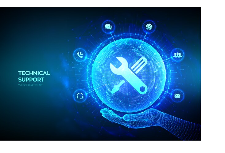 Technical support customer help tech Royalty Free Vector
