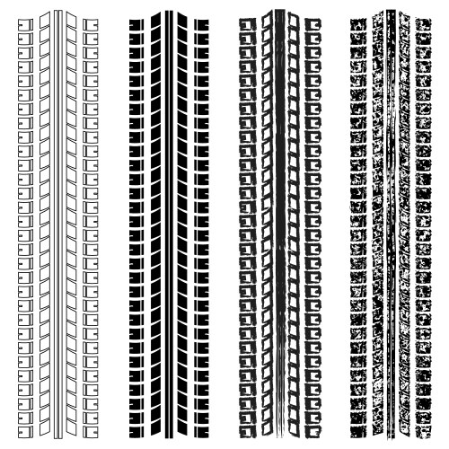 Tire track round border frame set overlay Vector Image