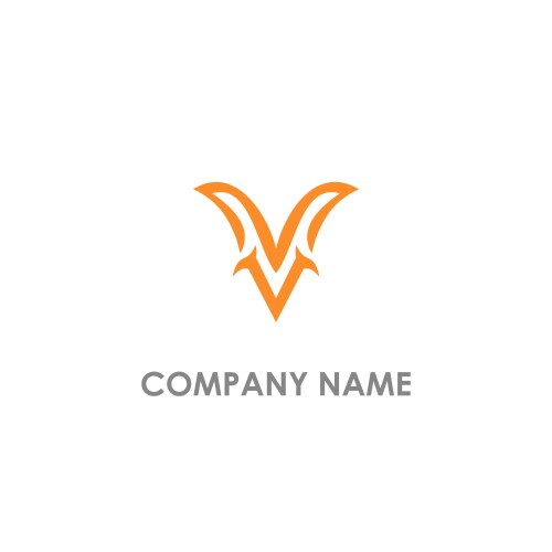 Triangle shape v letter design logo Royalty Free Vector