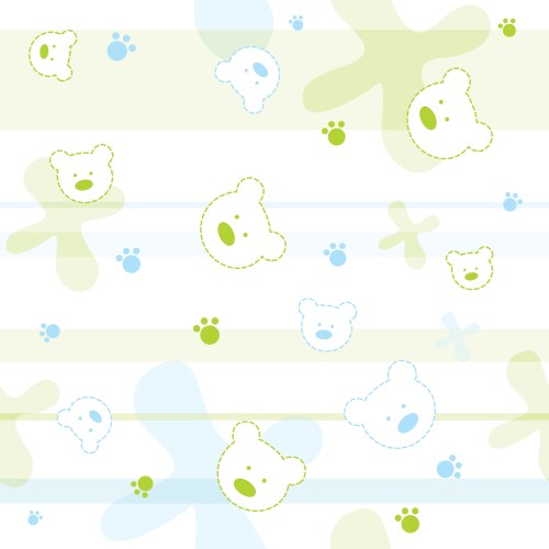 Cute Seamless Pattern Background With Cartoon Vector Image