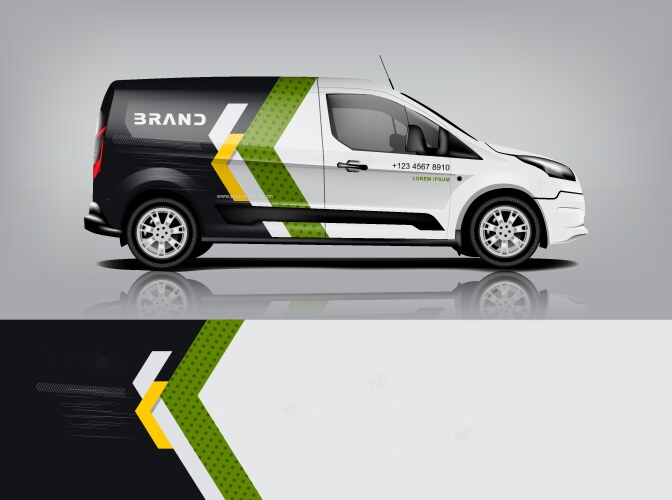Full wrap van with vinyl sticker sample Royalty Free Vector