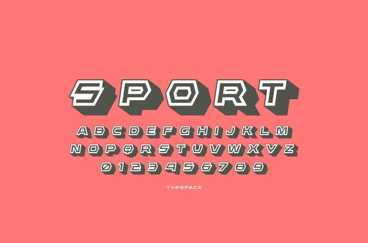 Hollow decorative serif font with interweaving Vector Image