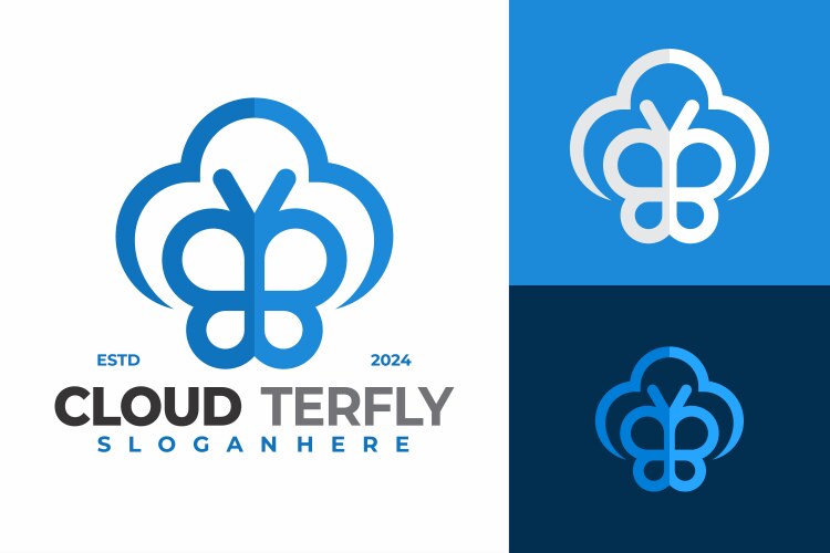 Infinity cloud logo design brand identity logos Vector Image