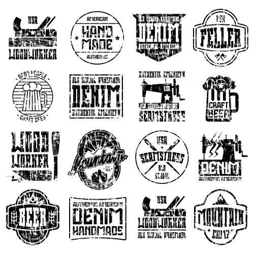 Handcrafted logo Royalty Free Vector Image - VectorStock