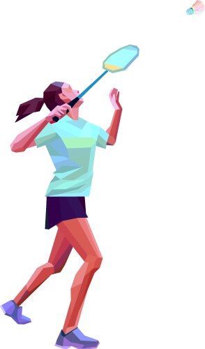 Background badminton girl Royalty Free Vector Image
